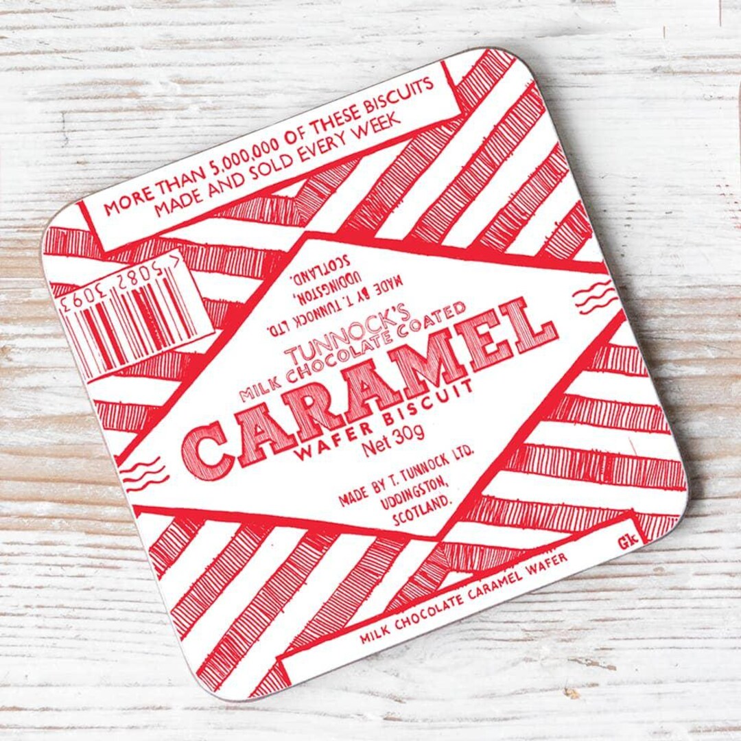 Tunnock's Caramel Wafer Wrapper Individual Coaster - Etsy