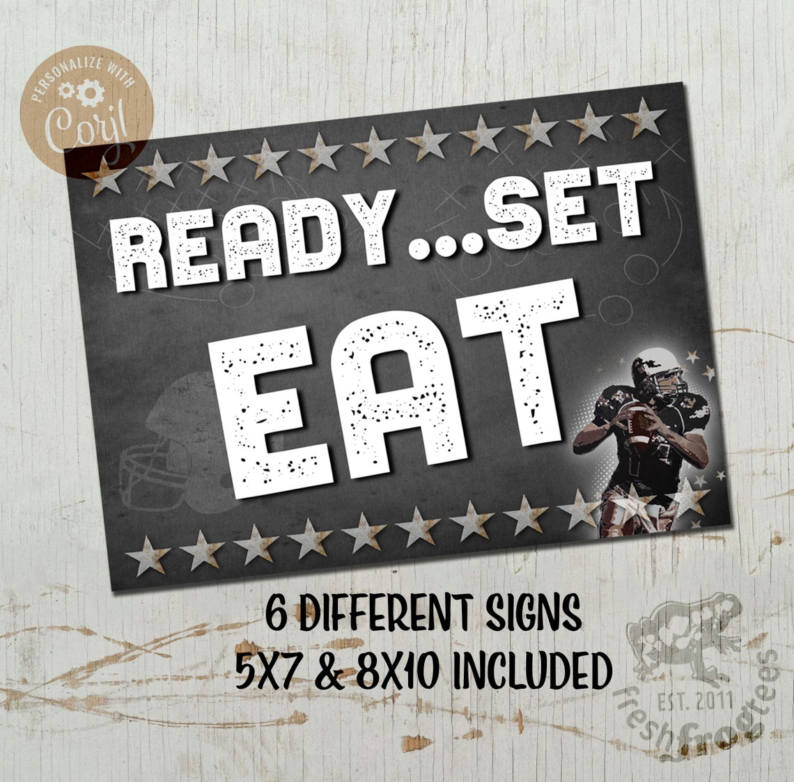 Football Party Table Signs | Chalkboard Style | Printable Decor - Etsy