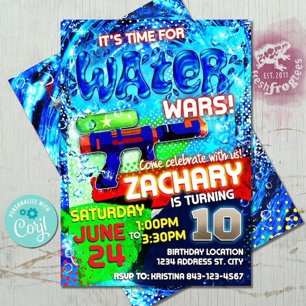 Water Party Invite Template - Etsy