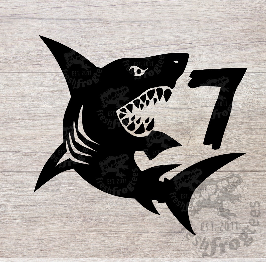 Shark 7 Svg, Shark Birthday Svg Seven Vector for Cricut - Etsy