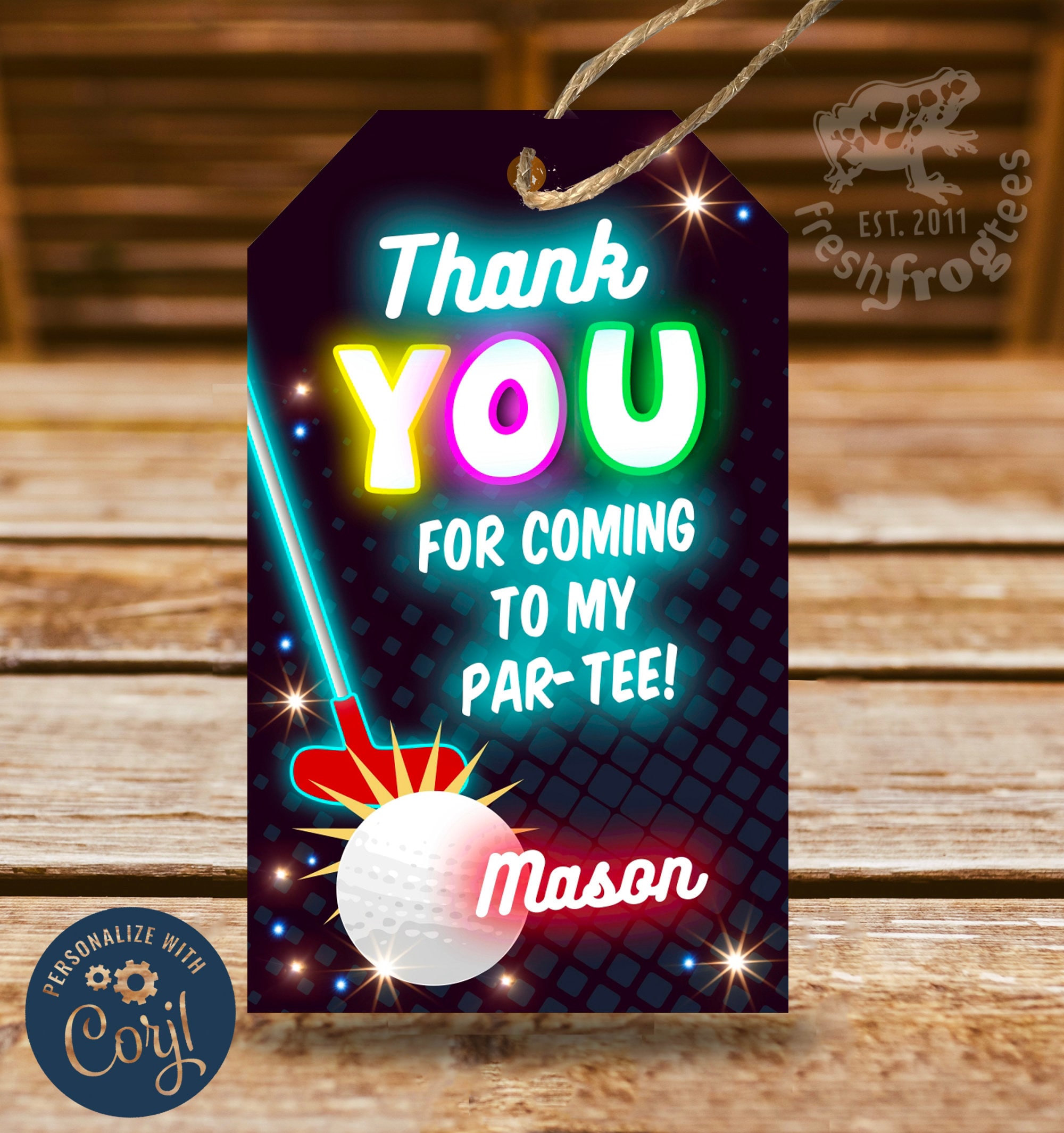 Mini Golf Birthday Thank You Tag, Party Favor Tag - Easy Edit - Etsy ...