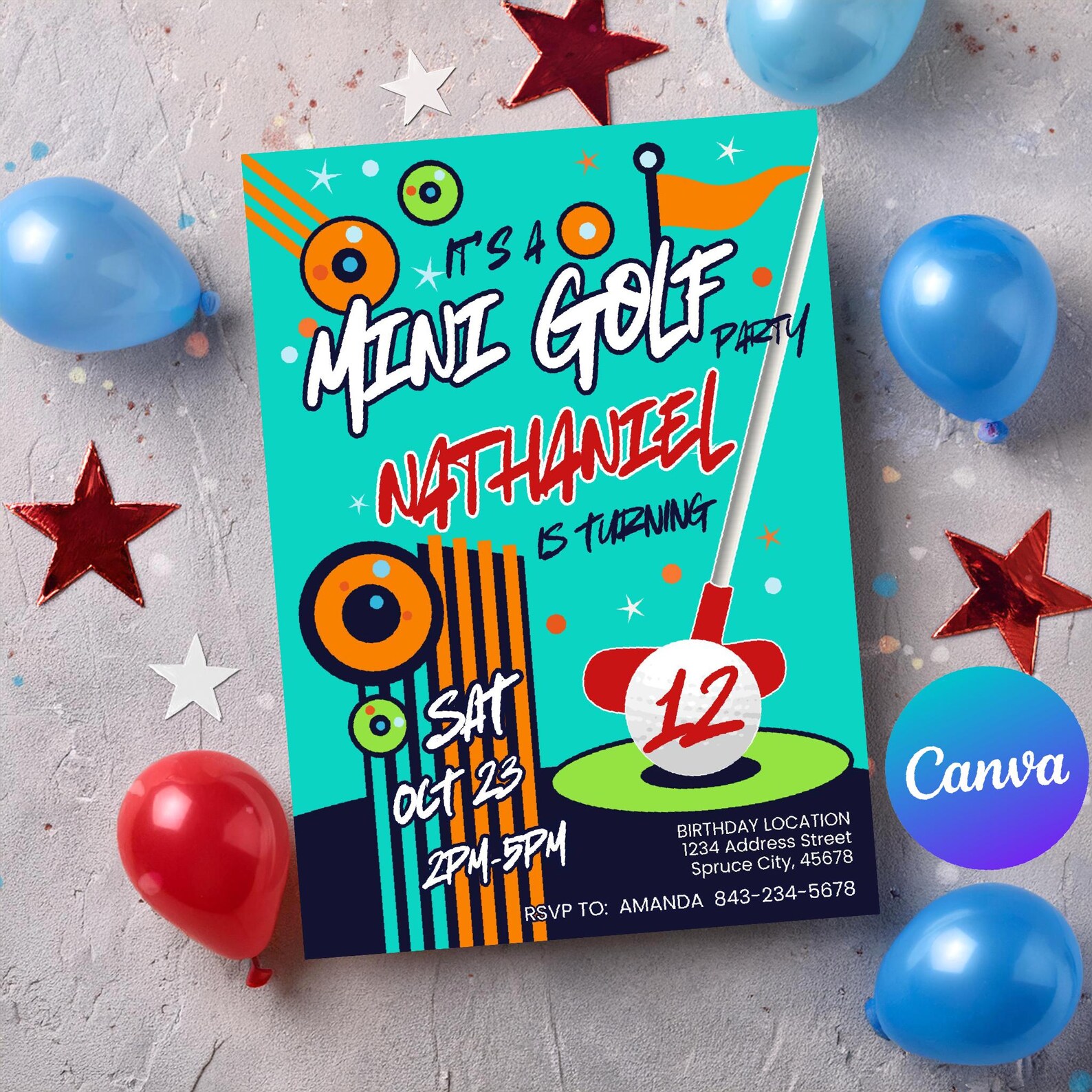 Mini Golf Birthday Invitation | Retro Themed Golf Party Invite - Etsy