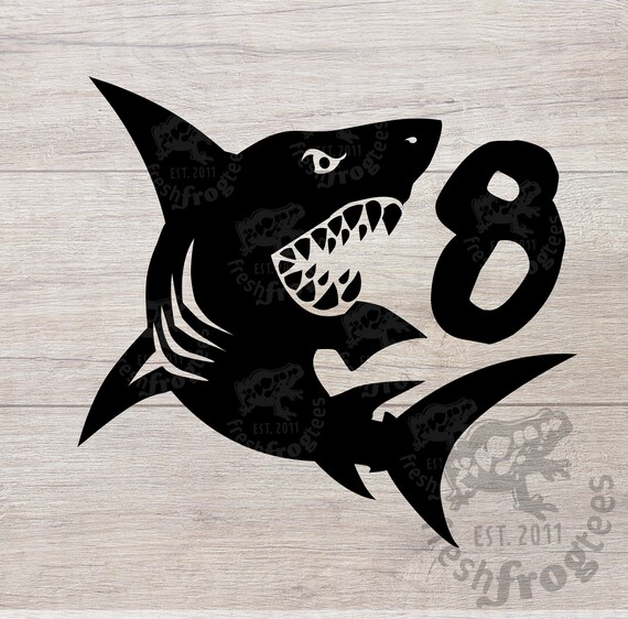 Shark 8 Svg Shark Birthday Svg Eight Vector for Cricut - Etsy