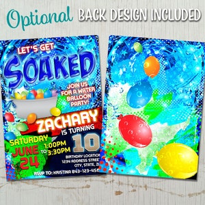 Water Balloon Birthday Invitation Printable Digital Invite | EASY EDIT ...