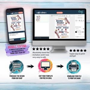 Double Header Baseball Birthday Invitation | Boys Baseball Party ...