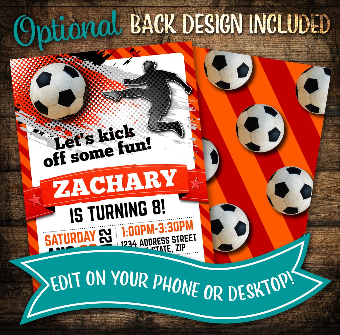 Soccer Birthday Invitation Soccer Birthday Invite Digital - Etsy