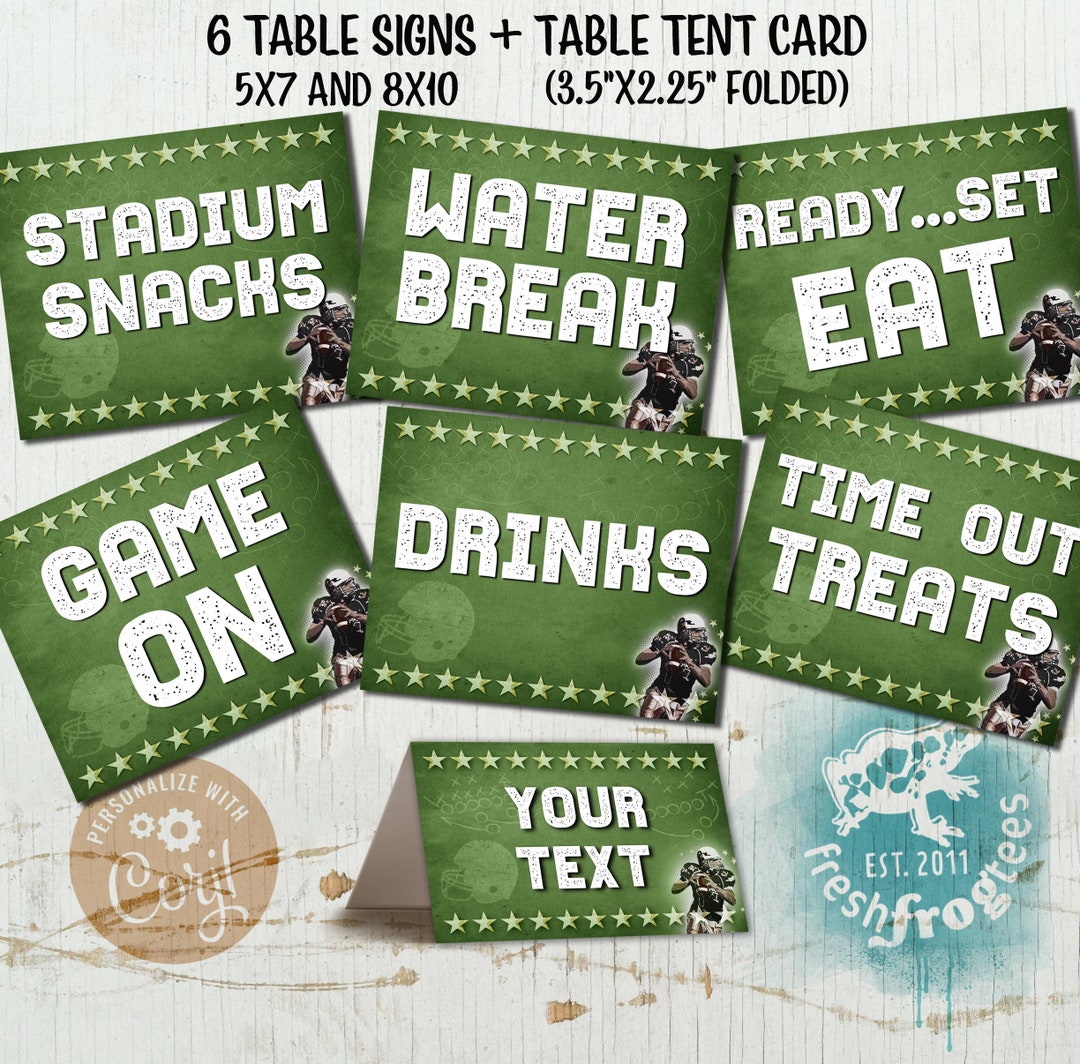 Football Party Table Signs | Party Decorations - Etsy