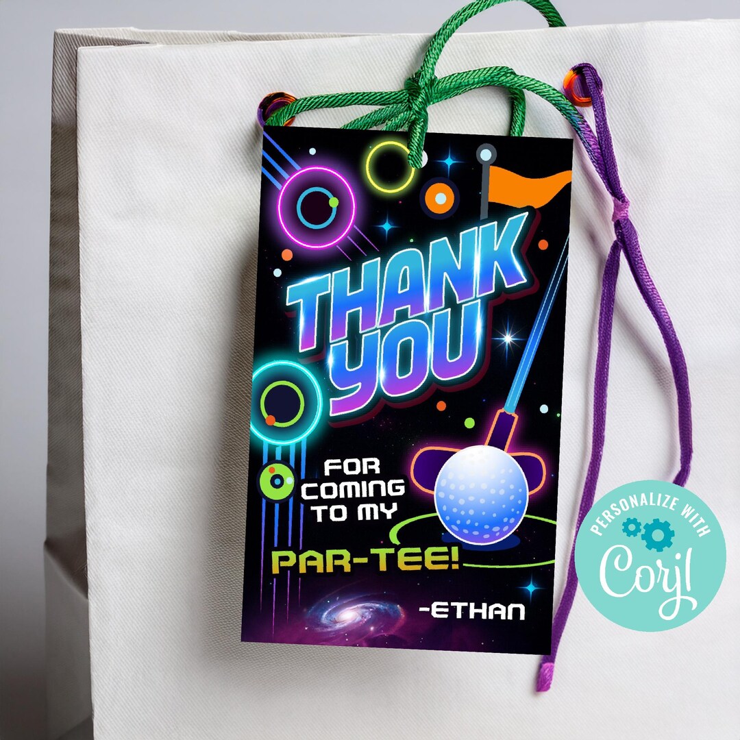 Mini Golf Birthday Thank You Tag, Party Favor Tag - Etsy