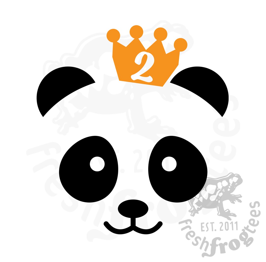 2nd Panda Birthday Svg 2 Panda Birthday Vector Illustration Panda Bear ...