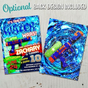 Water Gun Birthday Invitation Template Water War Party for Kids - Etsy