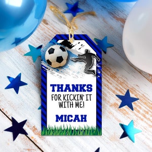 Soccer Thank You Tag, Soccer Birthday Party Favor Tag | Easy Edit - Etsy