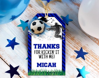 Soccer Thank You Tag, Soccer Birthday Party Favor Tag Easy Edit - Etsy