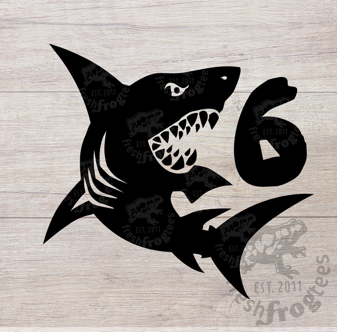 Shark 6 Svg, Shark Birthday Svg Six Vector for Cricut - Etsy
