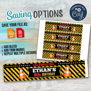 Construction Water Bottle Label, Construction Water Bottle Sticker ...