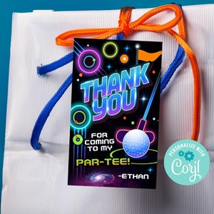 Mini Golf Birthday Thank You Tag, Party Favor Tag - Etsy