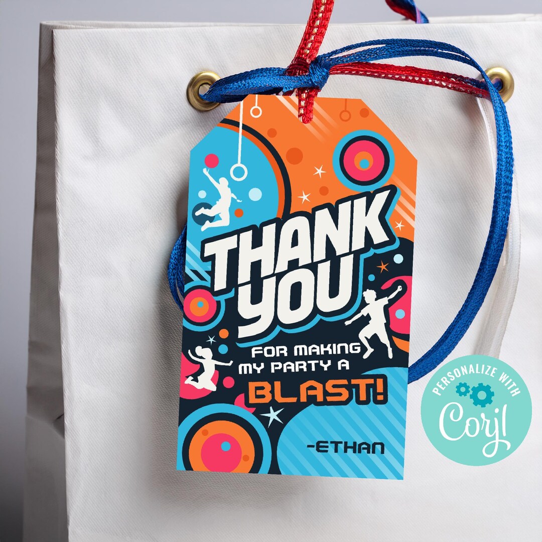Trampoline Birthday Party Favor Tag (digital Download) - Etsy