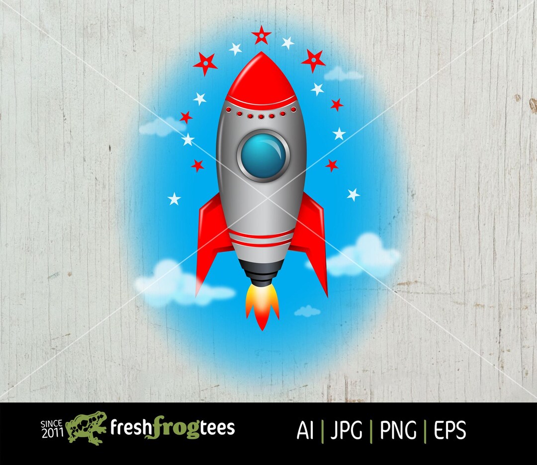 Rocket Clipart | Rocket Ship Printable Clipart Image Full Color - Etsy