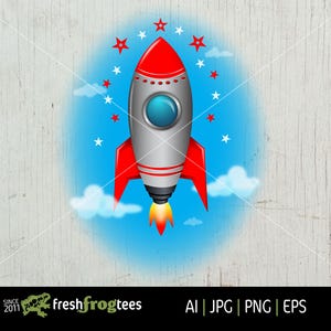 Rocket Clipart | Rocket Ship Printable Clipart Image Full Color - Etsy
