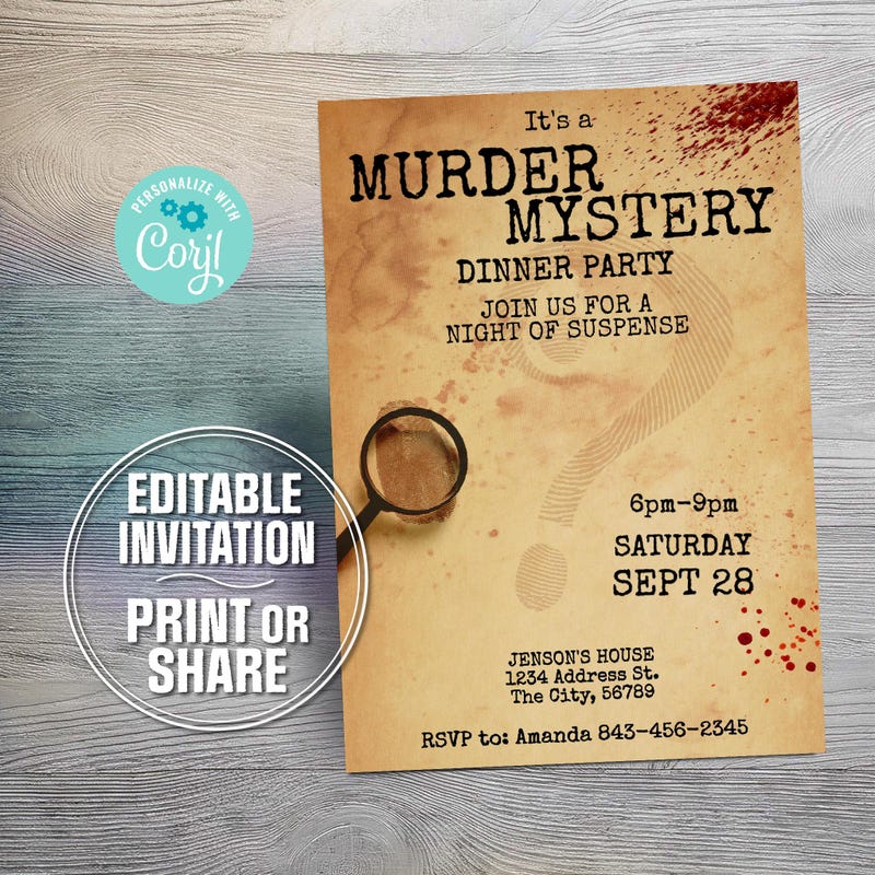 Murder Mystery Invitation - Etsy