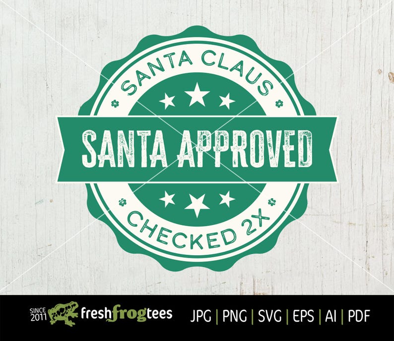Santa Approved Stamp Clip Art | Santa Claus Approved Sticker - Etsy