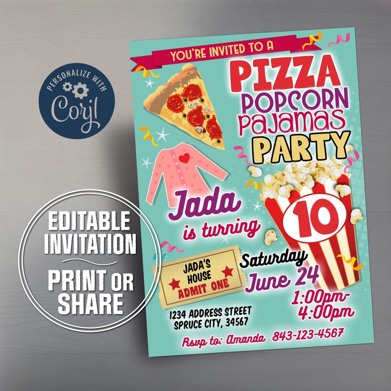 Pajama Party Invite - Etsy