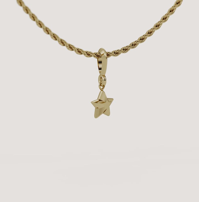 Minimalist 14k 18k Real Gold Tiny Star Charm 10k Solid Gold Dainty ...