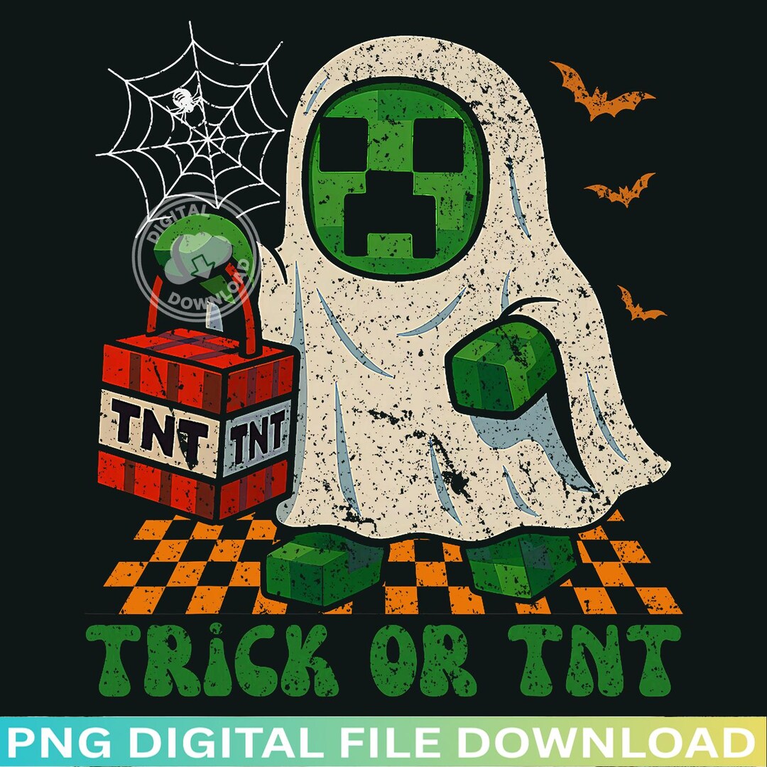 Ghost Gamer PNG, Funny Pixel Halloween Sublimation, Trick or TNT ...
