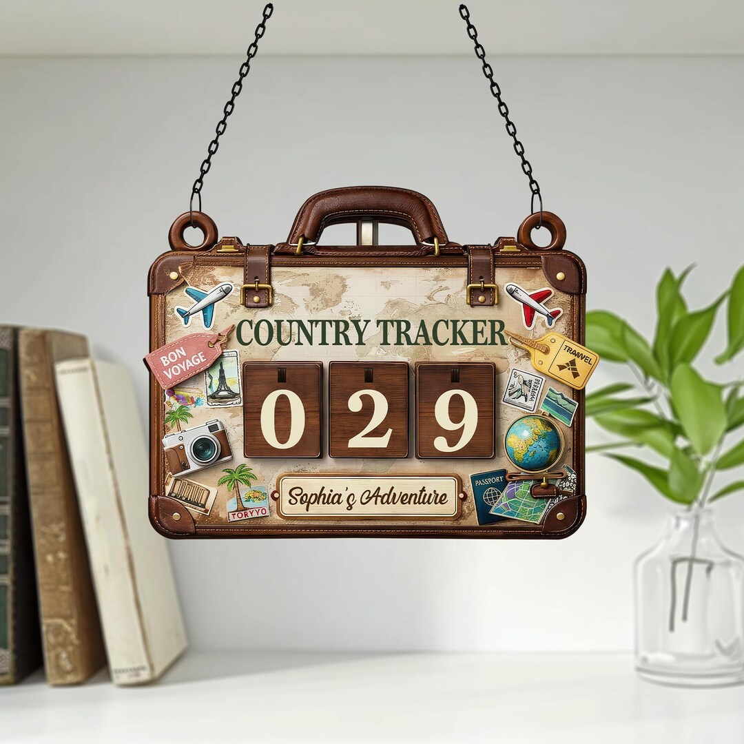 Personalized Country Tracker Wood Sign, Travel Counter, Adventure Decor ...