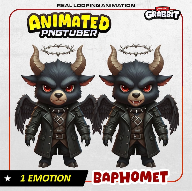 Animated Chibi Baphomet Demon Pngtuber, Male Devil Vtuber Model - Etsy