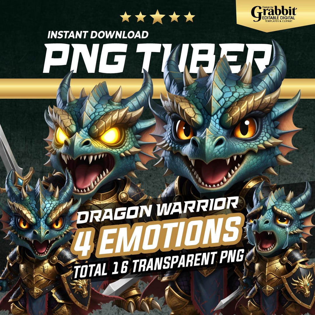 Dragon Knight Pngtuber | Male Fantasy Vtuber Avatar (digital Download ...