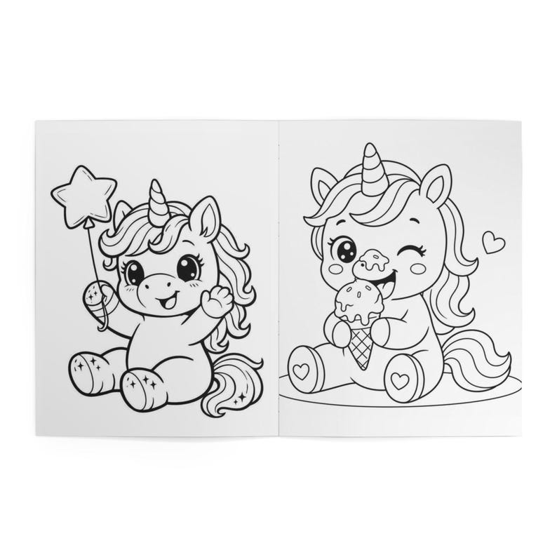 Unicorn Coloring Book | Pastel Rainbow, Stars, Clouds | Kids Printable ...