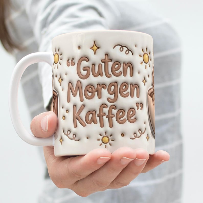 3D Puffy Sloth Mug Sublimation Template | Good Morning Coffee Quote PNG ...