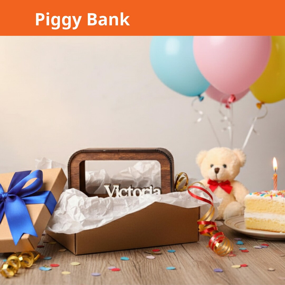 Personalized Wooden Piggy Bank for Kids | Custom Name Money Box ...