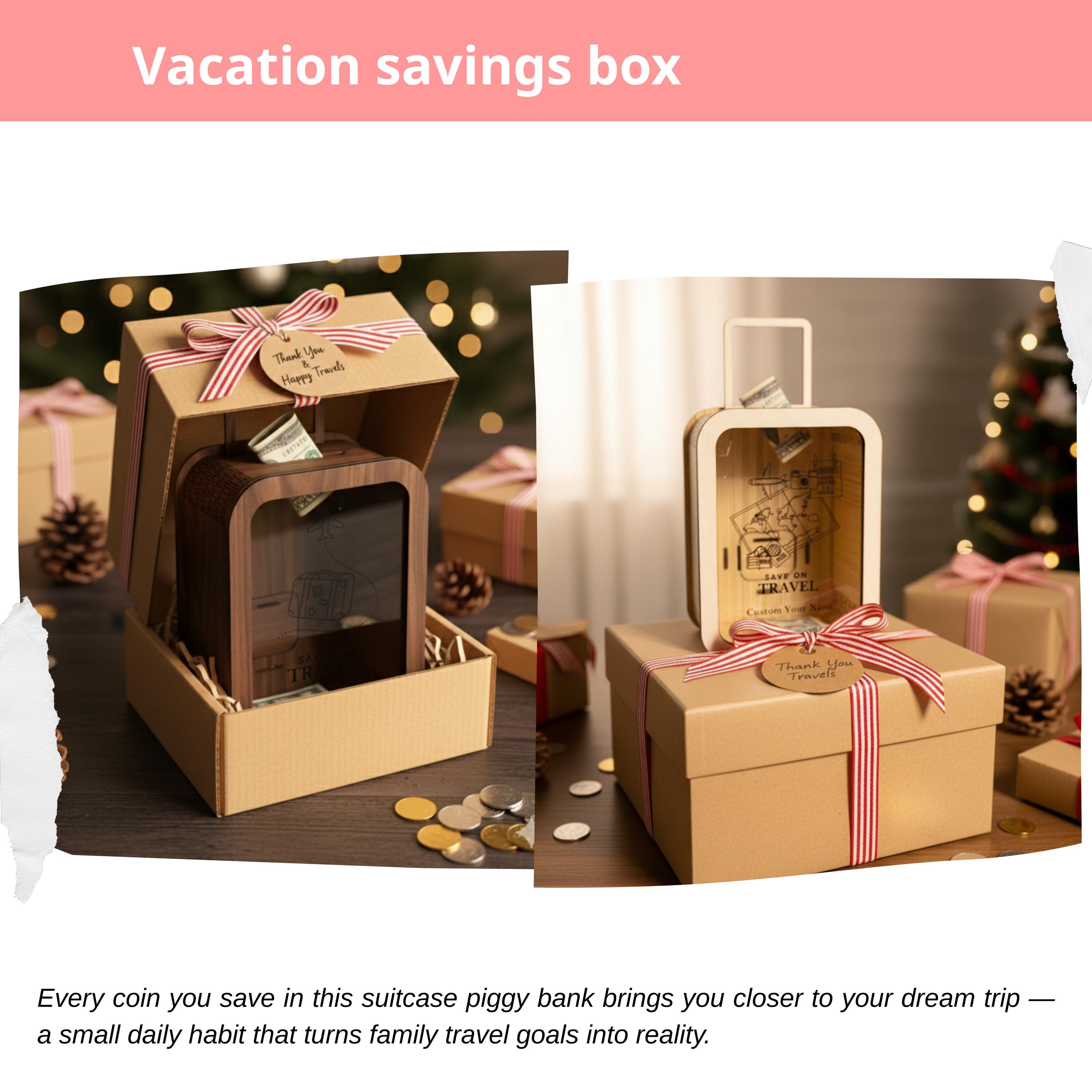 Personalized Travel Fund Box: Suitcase Adventure Savings Bank - Etsy