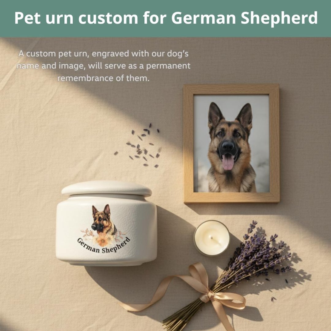 Personalized German Shepherd Urn: Ceramic Pet Memorial Keepsake Box - Etsy