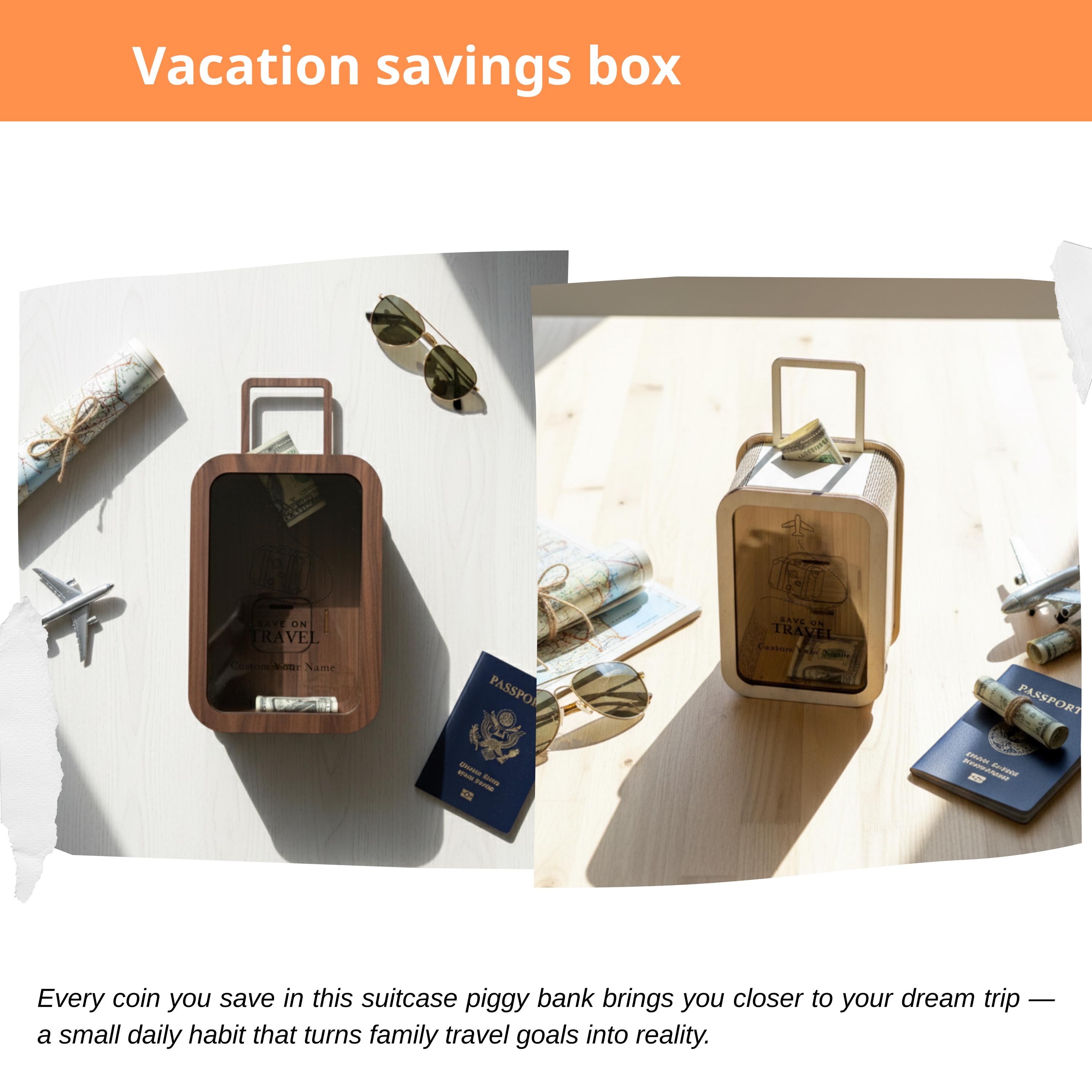 Personalized Travel Fund Box | Wooden Piggy Bank - Etsy