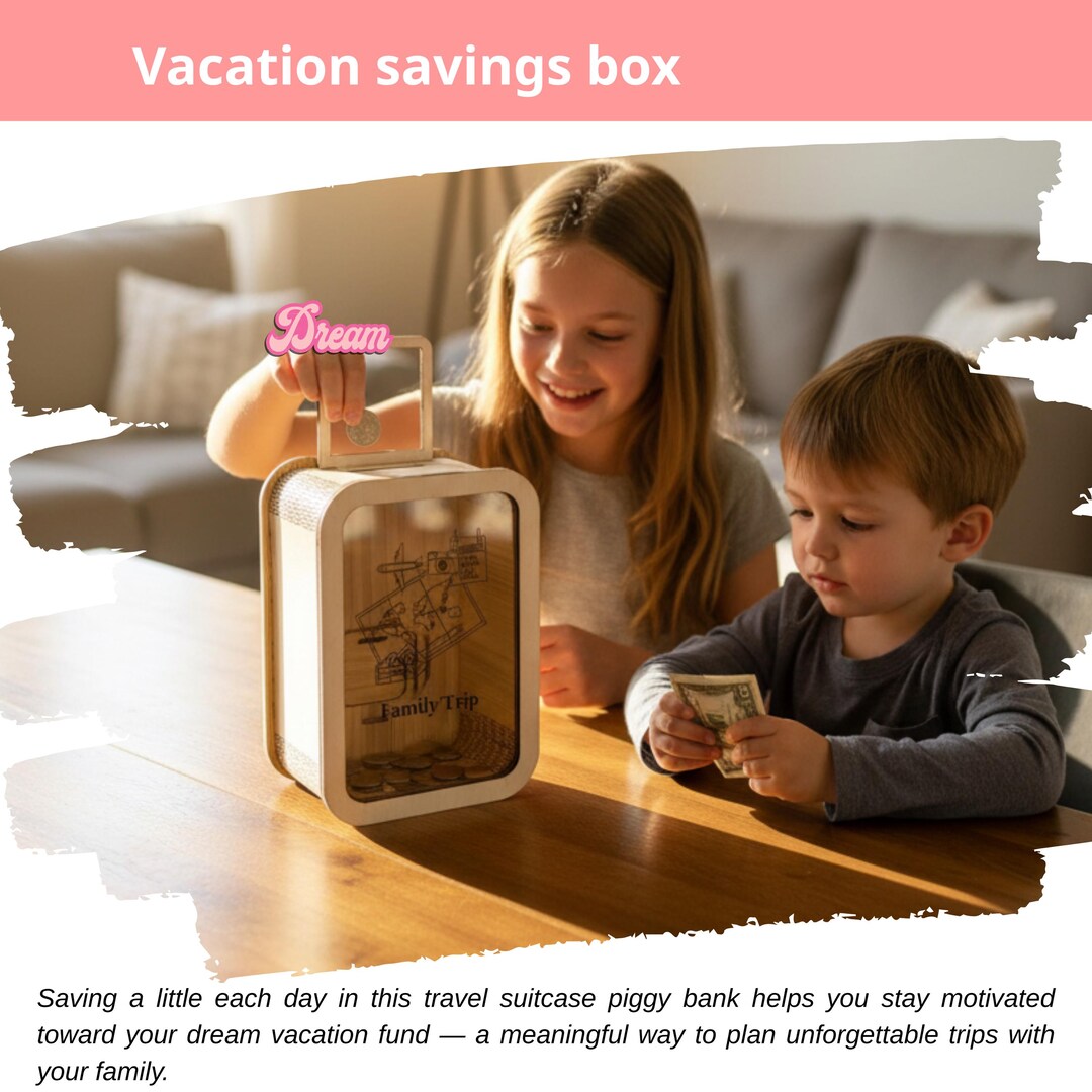 Personalized Wooden Travel Fund Box | Adventure Savings Bank - Etsy