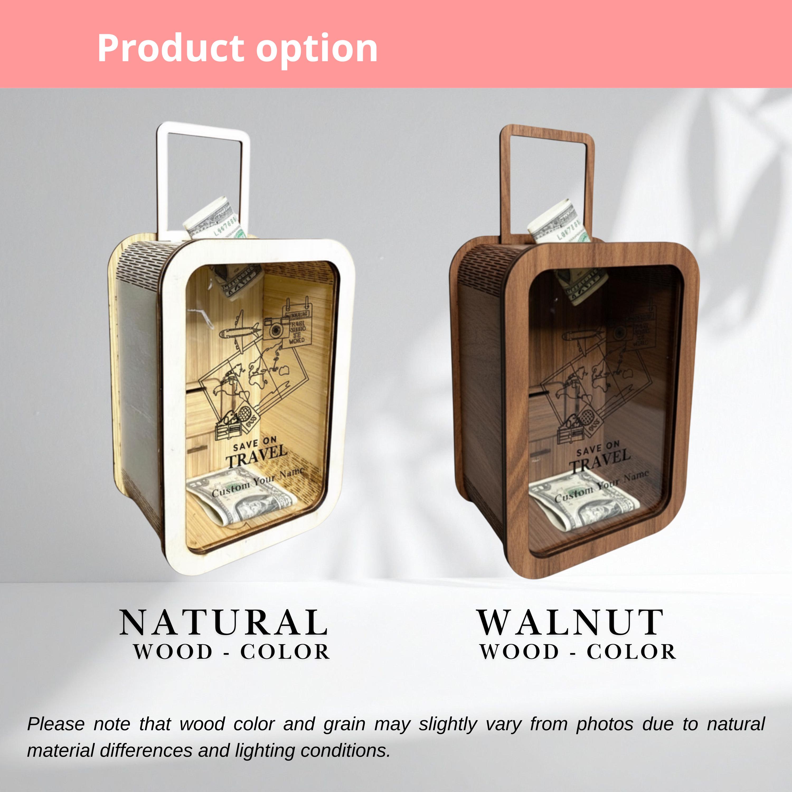 Personalized Travel Fund Box: Suitcase Adventure Savings Bank - Etsy