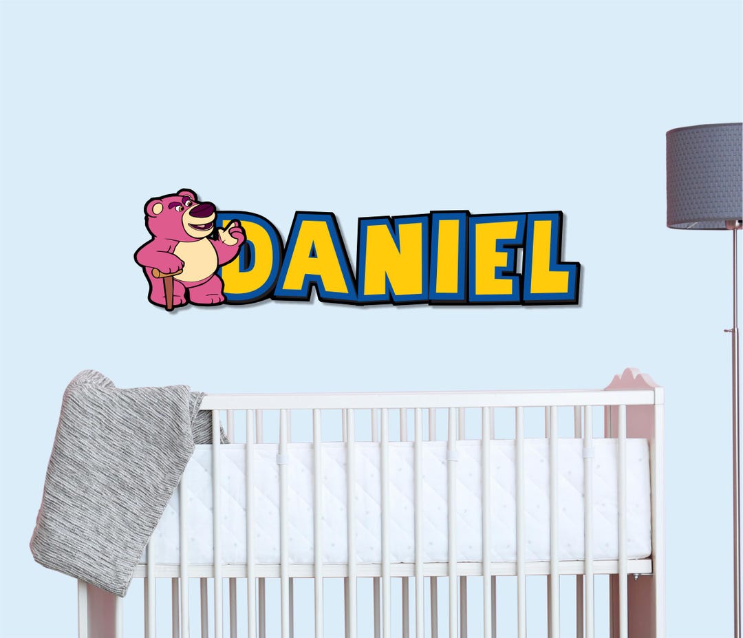Toy Story Lotso Custom Name Wooden Wall Decor, Personalized Kids Room ...