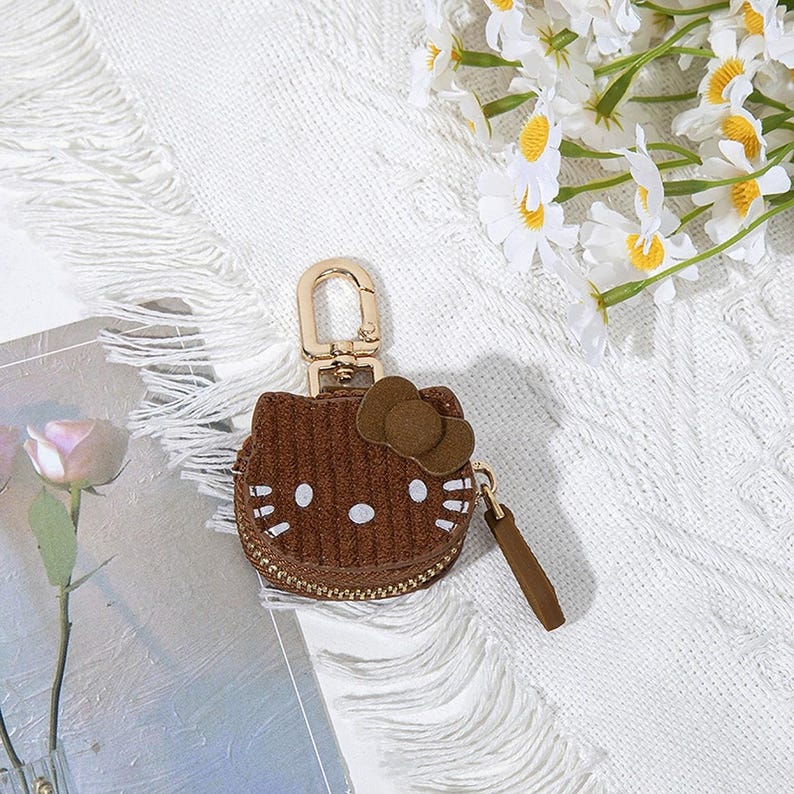 Personalized Cat Coin Purse With Bubble Letter Zip Charm,kitty AirTag ...