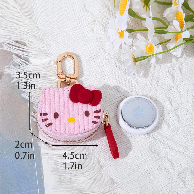 Personalized Cat Coin Purse With Bubble Letter Zip Charm,kitty AirTag ...