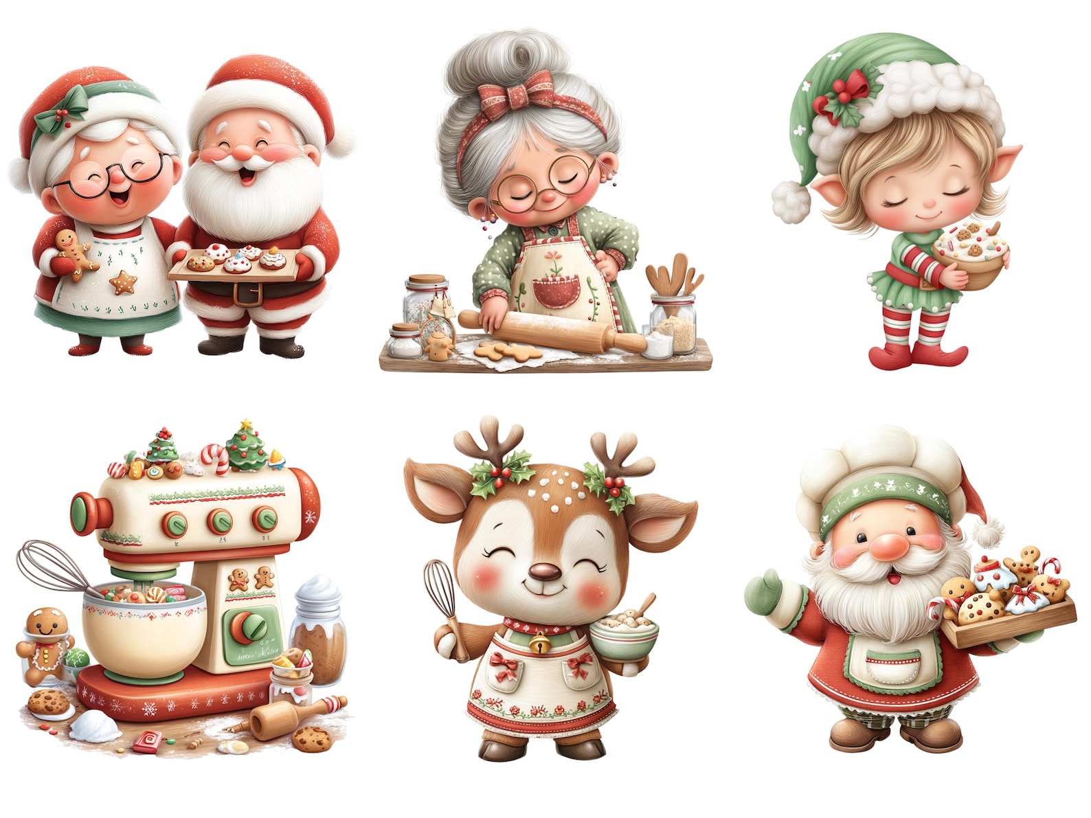 Christmas Baking, Santa's Bakery Clipart, Christmas Baking Clip Art ...