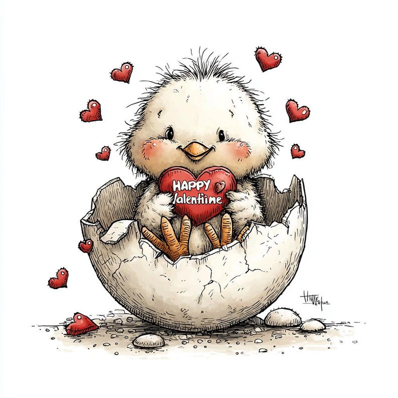 30 JPG Valentine Clipart – Cute Farm Valentine – Whimsical Love Animals ...
