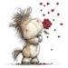 30 JPG Valentine Clipart – Cute Farm Valentine – Whimsical Love Animals ...