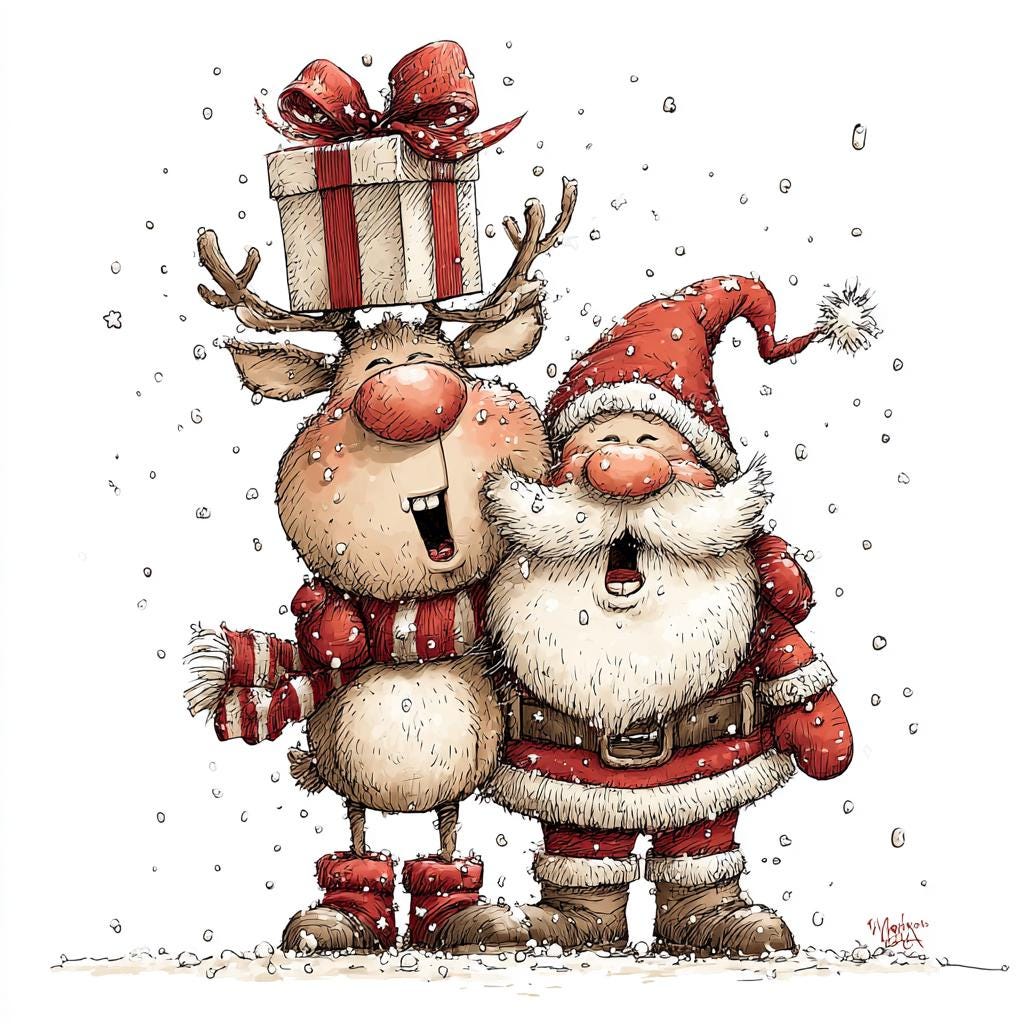 Watercolor Santa & Reindeer Clipart: Christmas Holiday Art (33 Jpgs) - Etsy