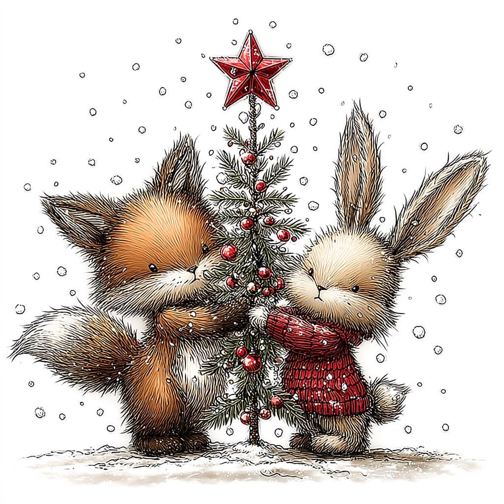 Christmas Woodland Animals Clipart – Festive Holiday Graphics – Digital ...