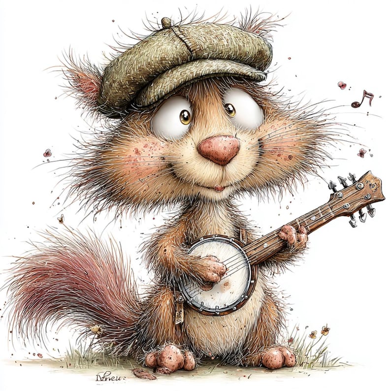 27 JPG Whimsical Woodland Jazz Clipart – Cute Forest Animals Playing ...