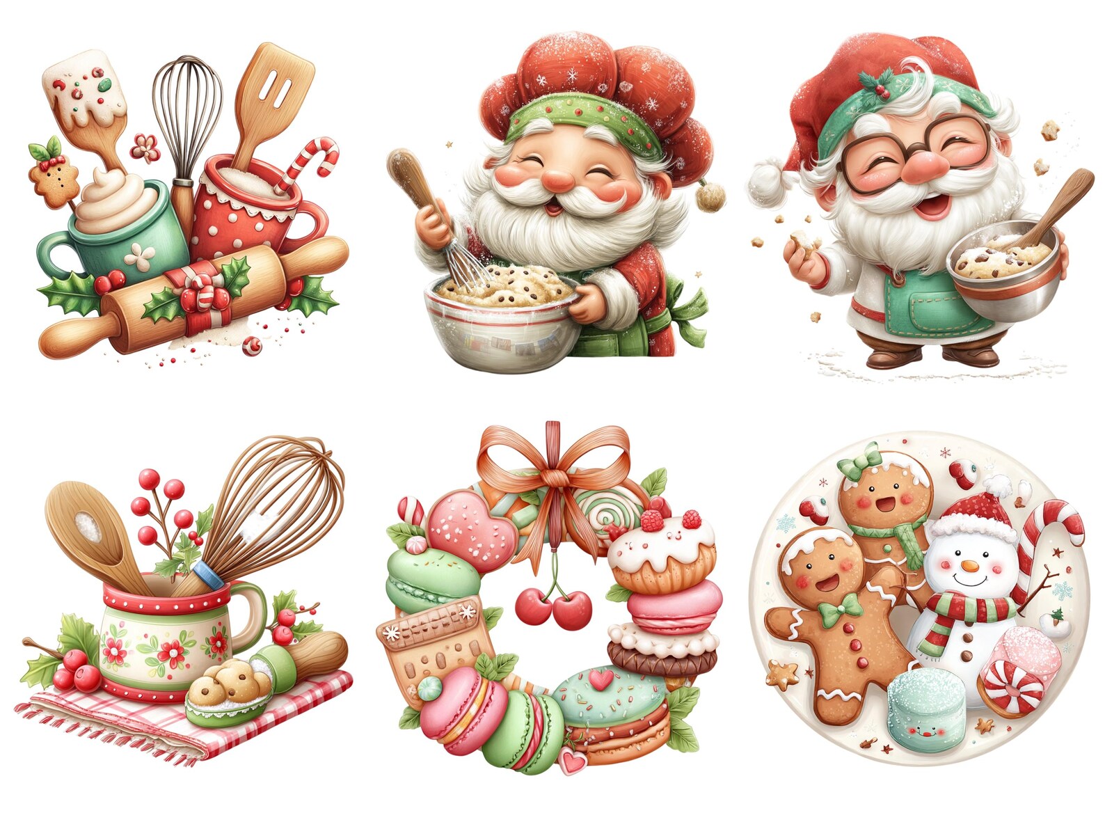 Christmas Baking, Santa's Bakery Clipart, Christmas Baking Clip Art ...