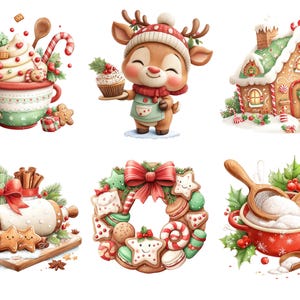 Christmas Baking, Santa's Bakery Clipart, Christmas Baking Clip Art ...