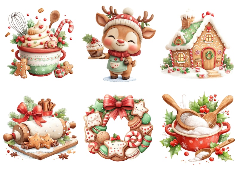 Christmas Baking, Santa's Bakery Clipart, Christmas Baking Clip Art ...